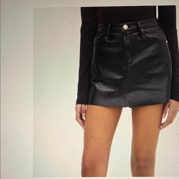Frame Denim | Skirts | Frame Black Leather Mini Skirt | Poshmark
